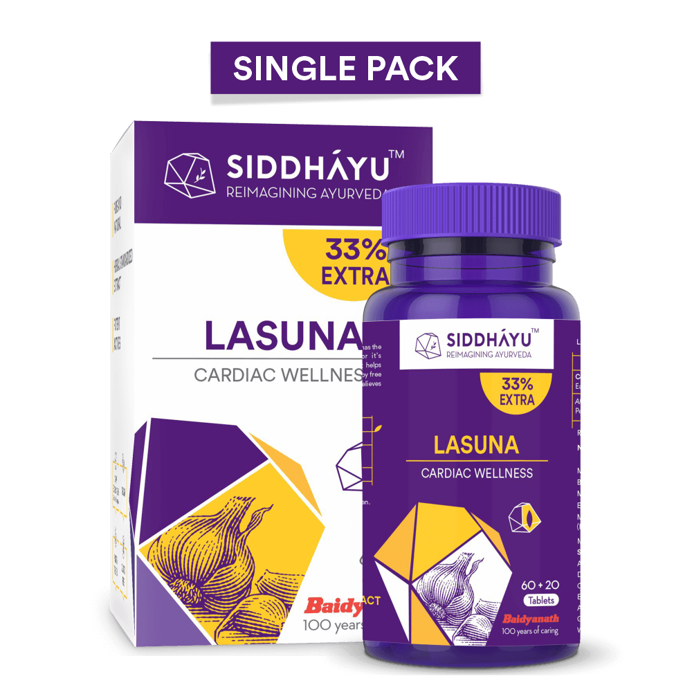 Lasuna - 80 tab And Heart Yogue - 350 ml combo – Siddhayu